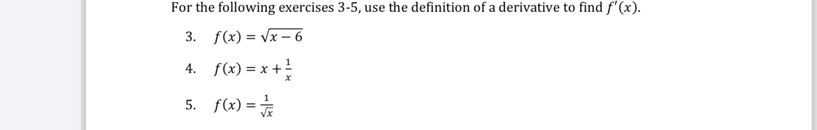 Solved For the following exercises 3-5, ﻿use the definition | Chegg.com