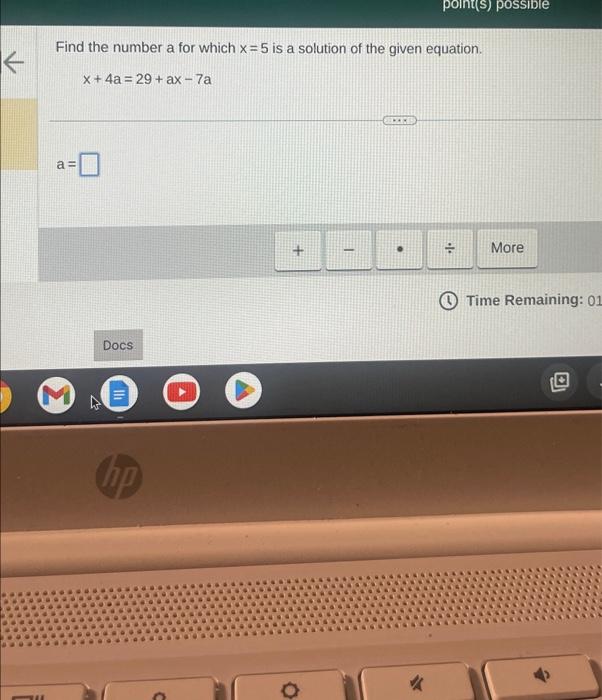 Solved Find the number a for which x=5 is a solution of the | Chegg.com