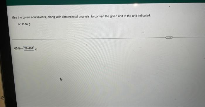 Solved P Use the given equivalents, along with dimensional | Chegg.com