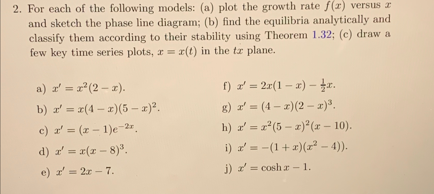 Solved For each of the following models: (a) ﻿plot the | Chegg.com