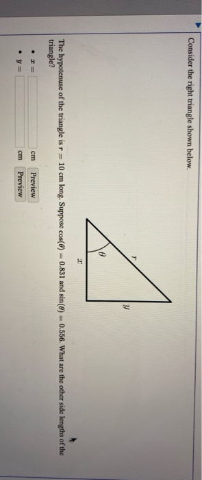 Solved Consider the right triangle shown below that has an | Chegg.com