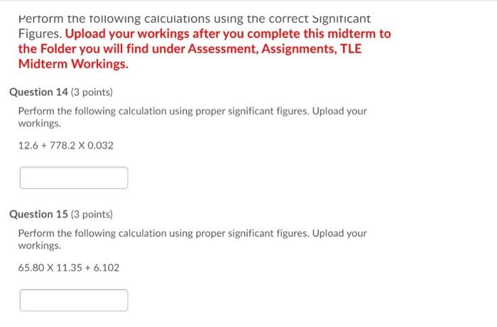 Solved Perform the following calculations using the correct | Chegg.com
