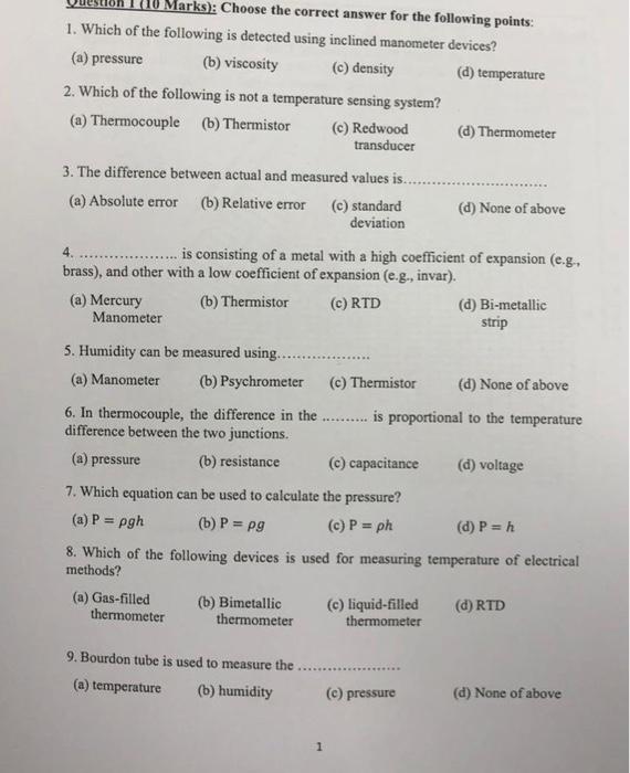 Solved 1. Which of the following is detected using inclined | Chegg.com