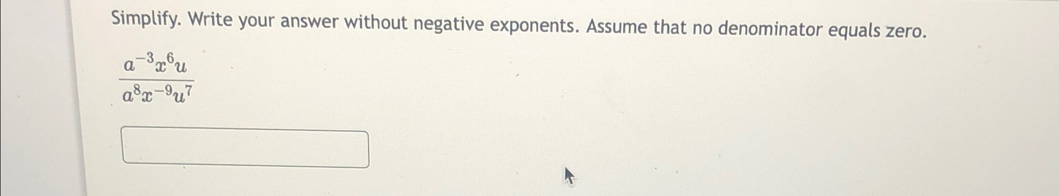 Solved Simplify. Write your answer without negative | Chegg.com