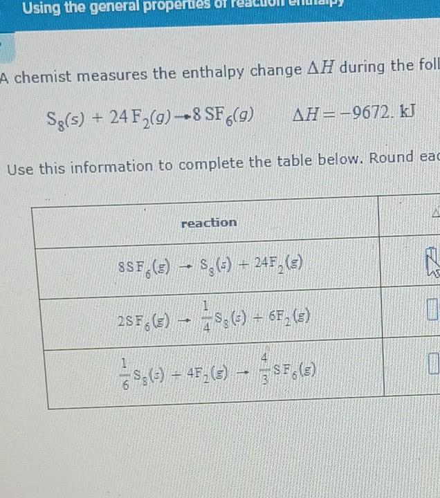 Solved chemist measures the enthalpy change ΔH during the | Chegg.com