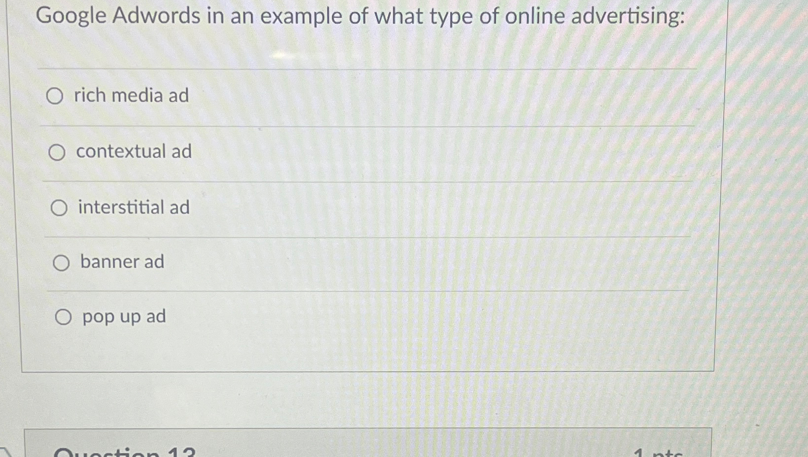 Solved Google Adwords in an example of what type of online | Chegg.com
