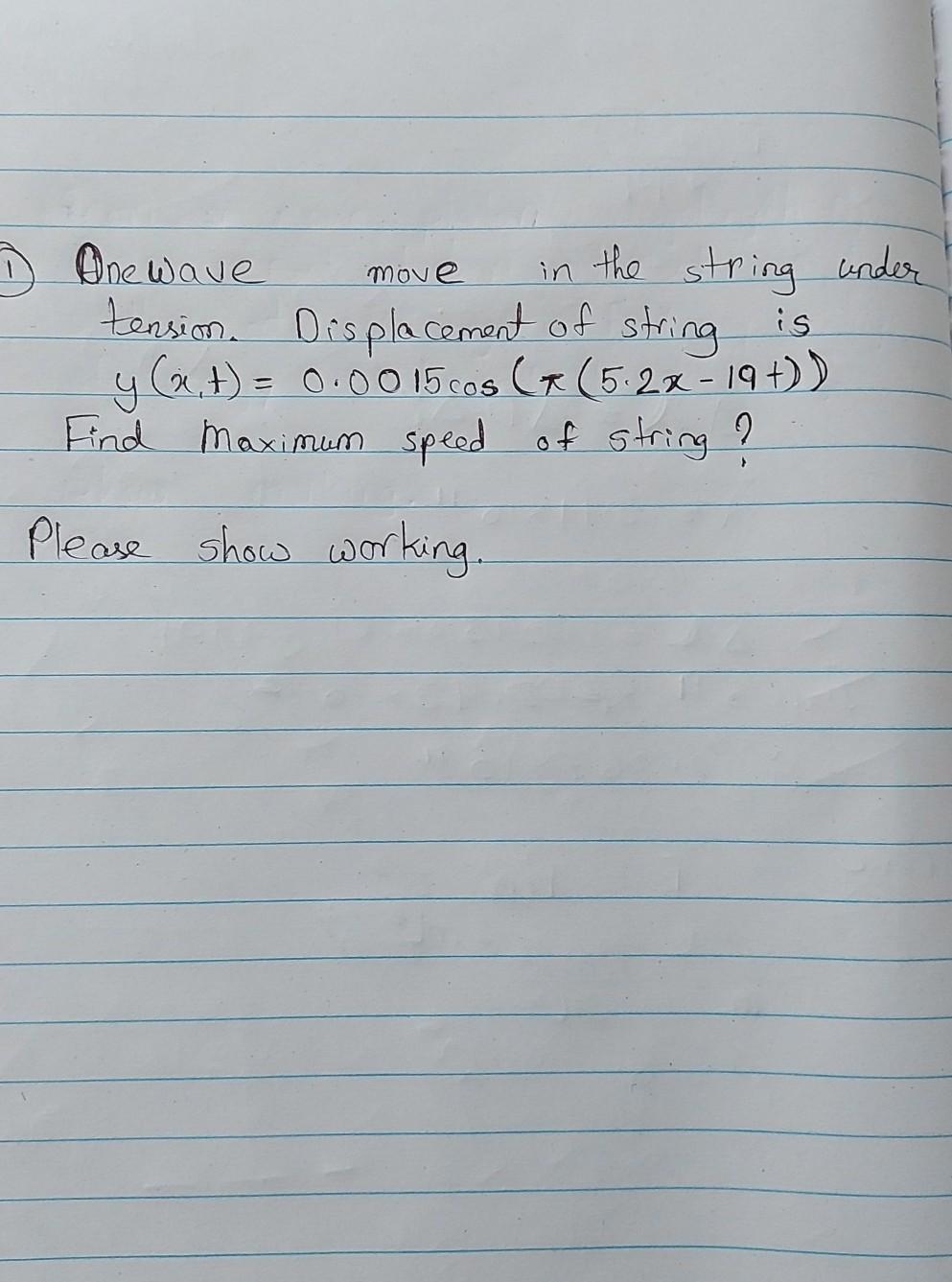 Solved move One wave in the string under tension. | Chegg.com