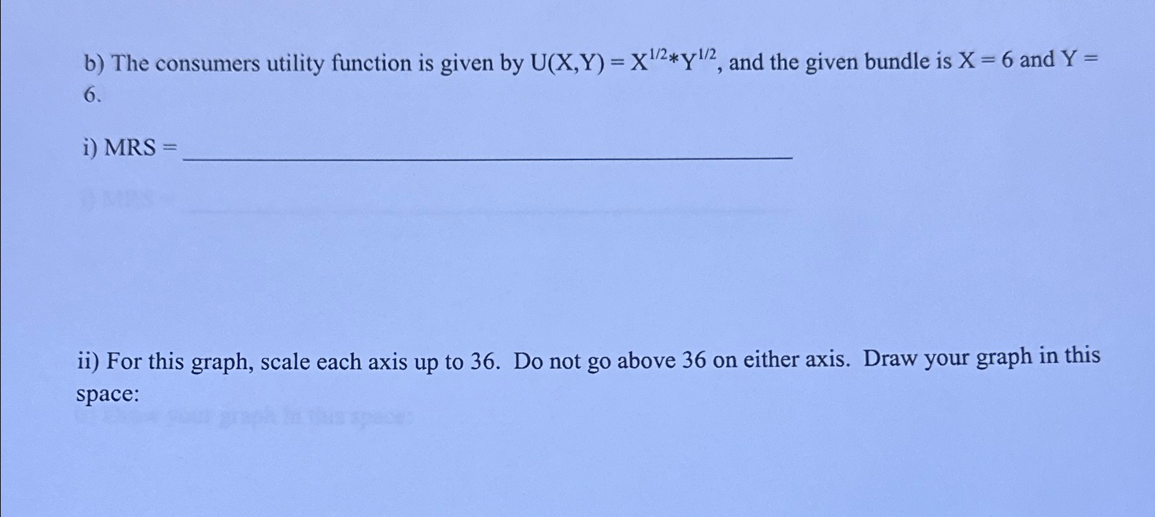 Solved b) ﻿The consumers utility function is given by | Chegg.com