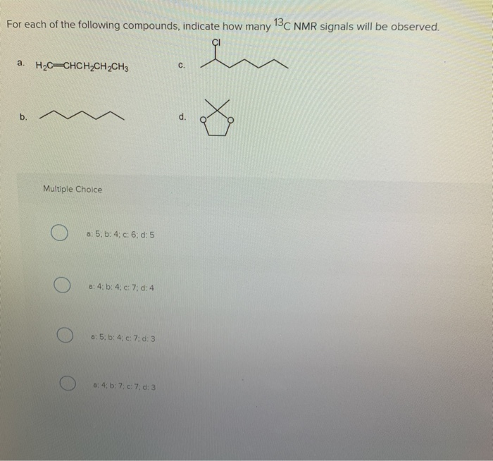 Solved For each of the following compounds, indicate how | Chegg.com