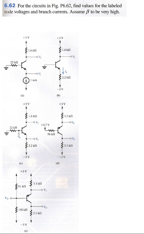 Solved 6.62 ﻿For the circuits in Fig. P6.62, ﻿find values | Chegg.com