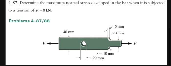Solved 4-87. Determine the maximum normal stress developed | Chegg.com