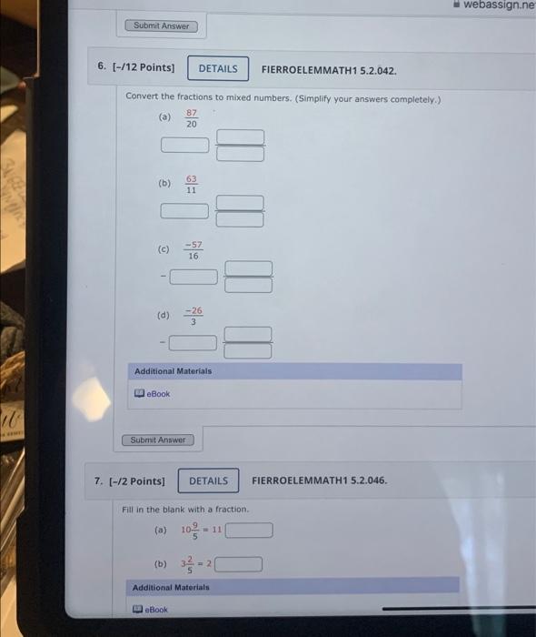 Solved w A SENSI Submit Answer 6. [-/12 Points] DETAILS | Chegg.com