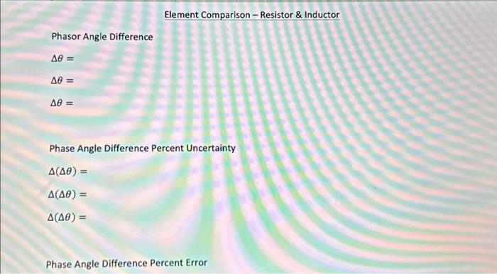 Solved Data Table - ResonancePhasor Angle Difference | Chegg.com