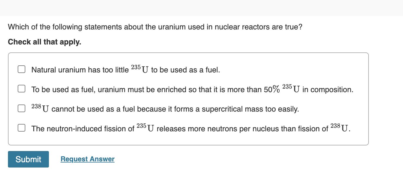 Solved Which of the following statements about the uranium | Chegg.com