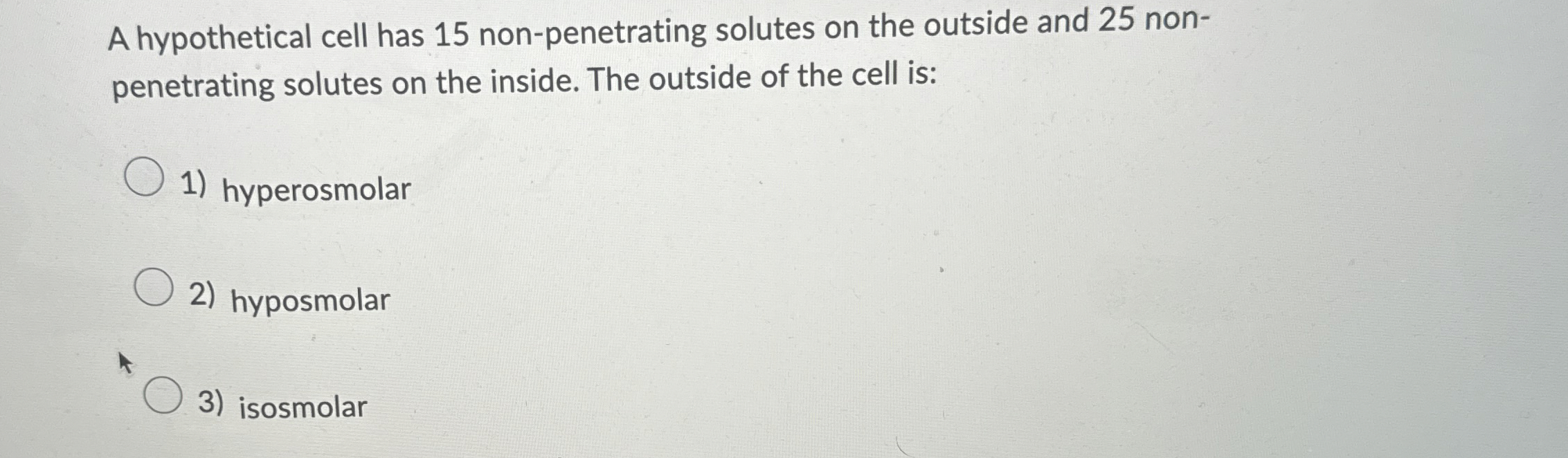 Solved A hypothetical cell has 15 ﻿non-penetrating solutes | Chegg.com