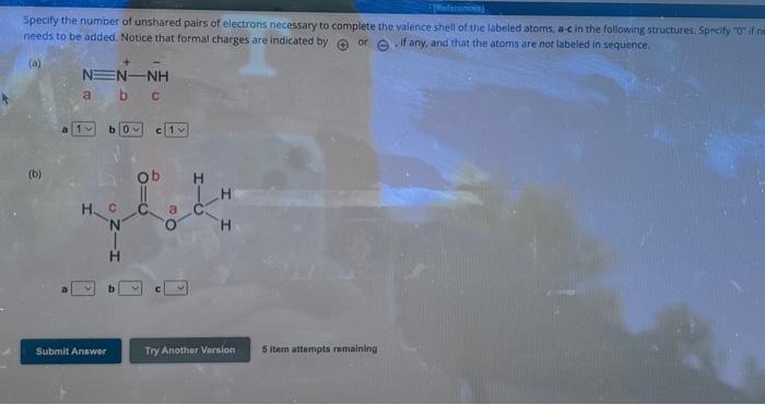 Solved Specify the formal charge at each of the labeled | Chegg.com