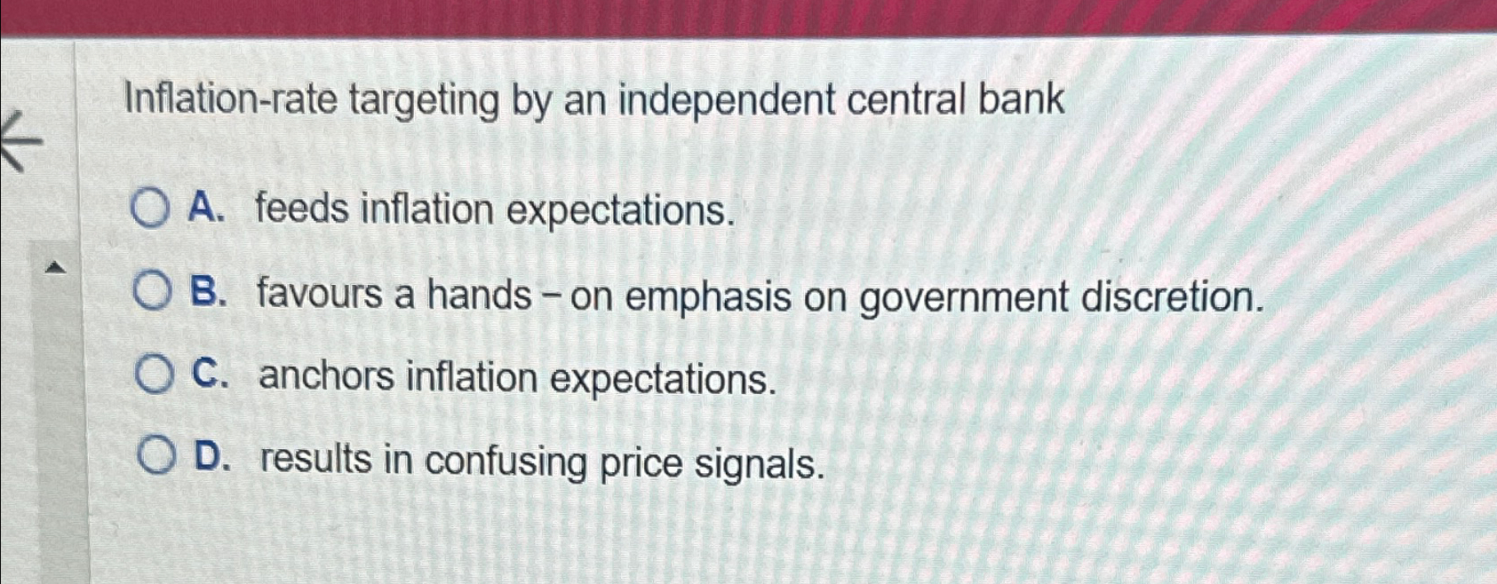 Solved Inflation-rate targeting by an independent central | Chegg.com