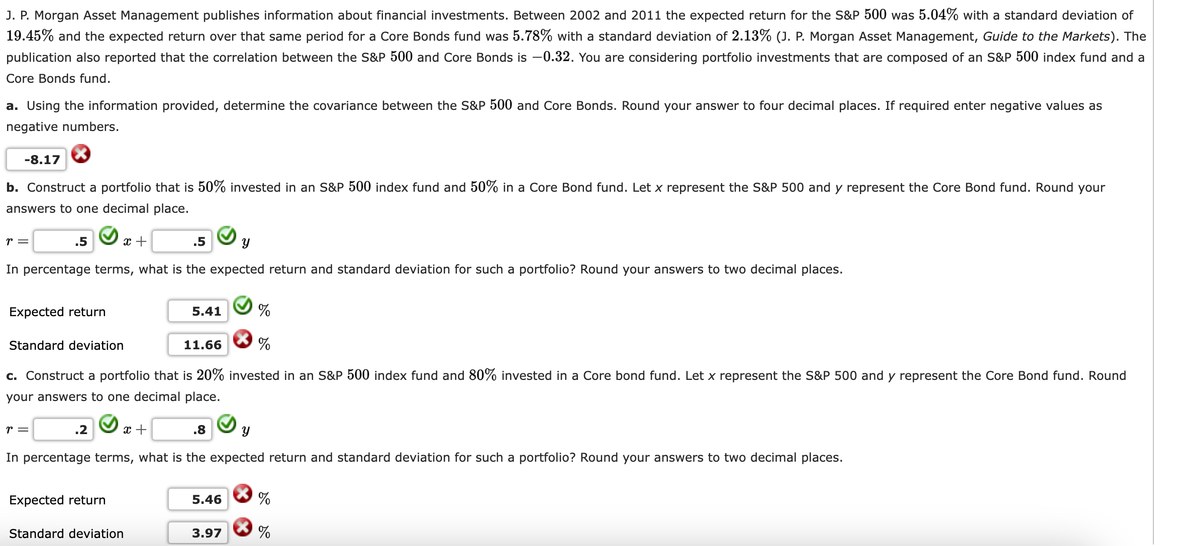 Solved J.P. ﻿Morgan Asset Management publishes information | Chegg.com