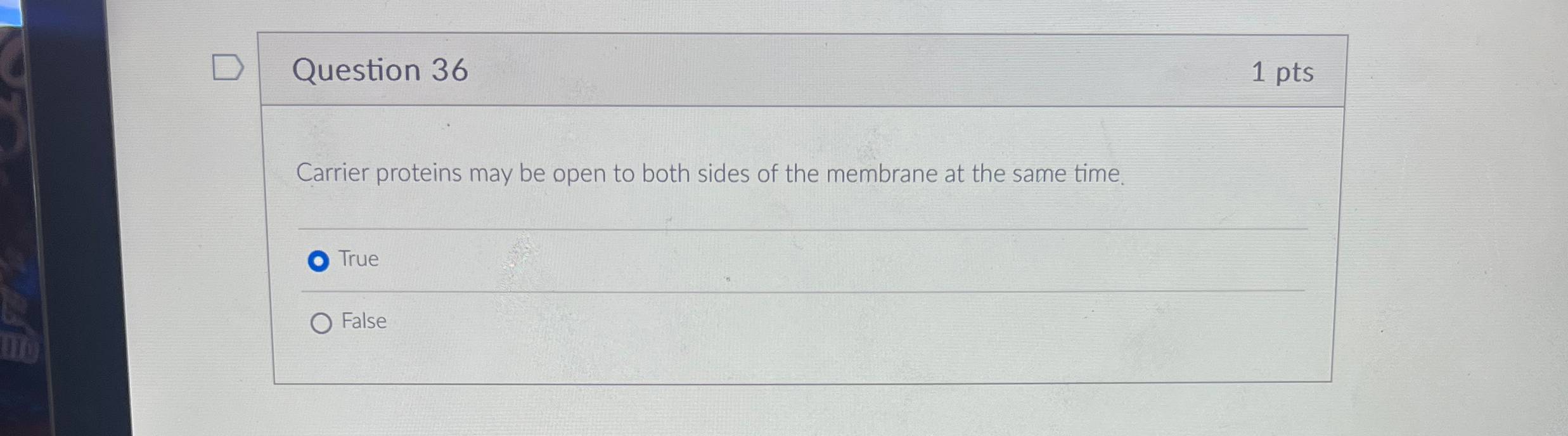 Solved Question 361 ﻿ptsCarrier proteins may be open to both | Chegg.com