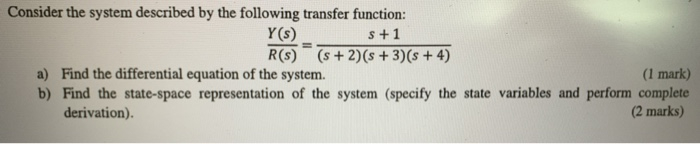 Solved Consider the system described by the following | Chegg.com