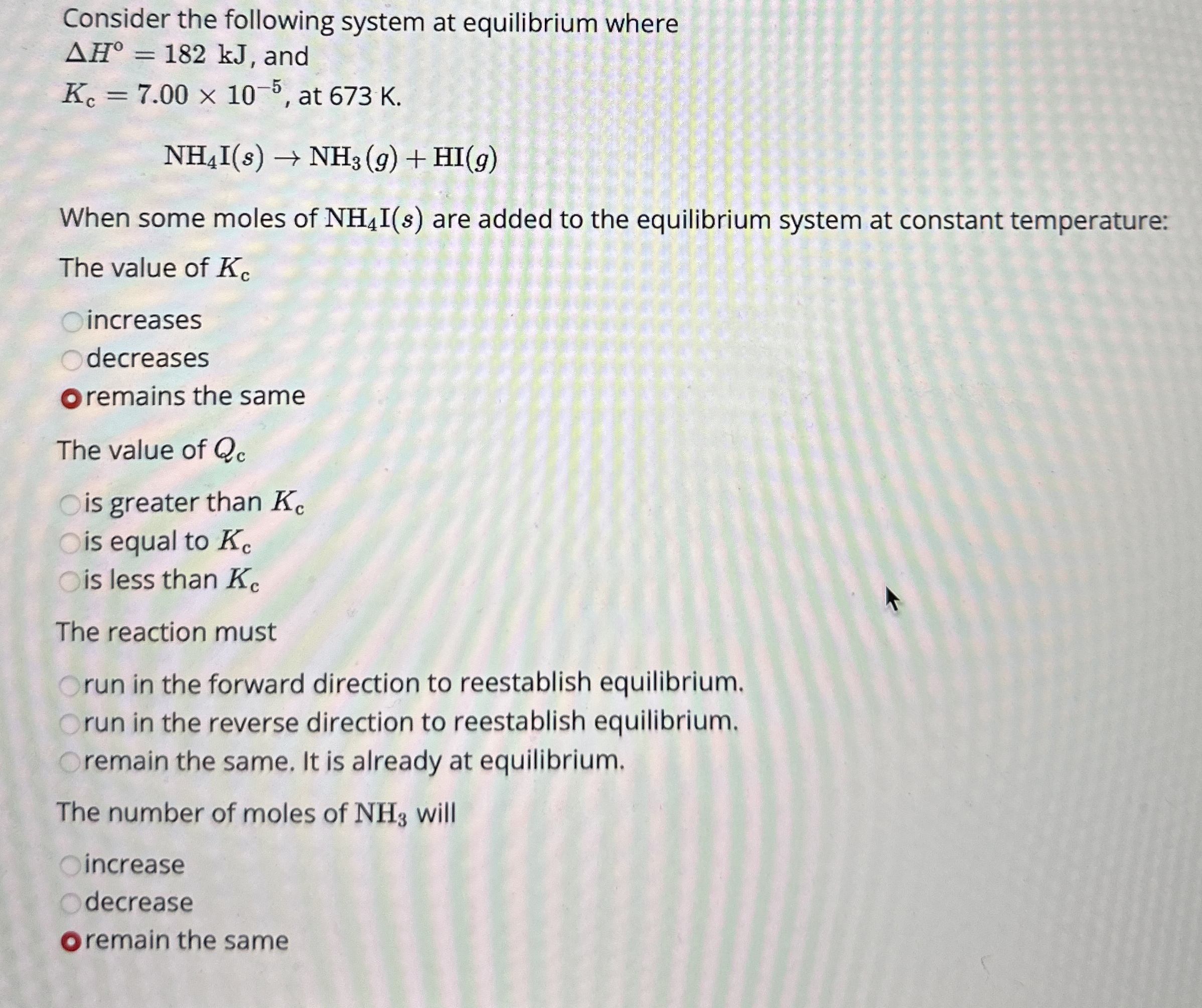 Solved Consider the following system at equilibrium | Chegg.com