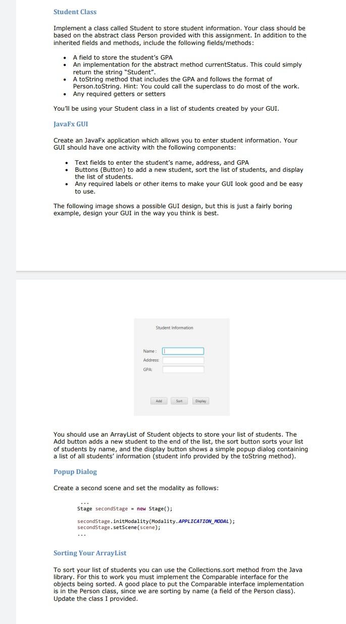 Solved Student Class Implement a class called Student to | Chegg.com