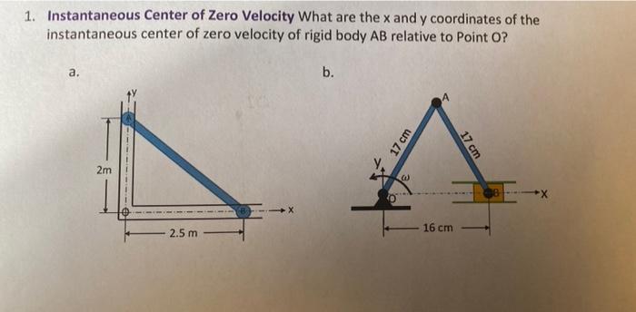 Solved 1. Instantaneous Center of Zero Velocity What are the | Chegg.com