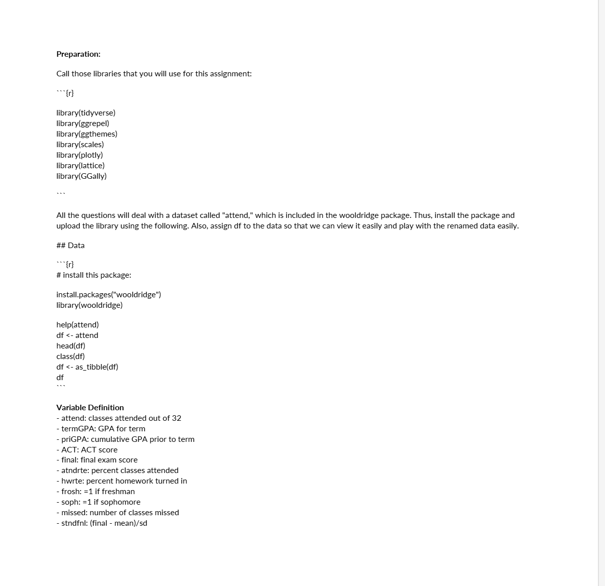 Solved Using QMD in R studio, answer questions 1-2 ﻿using | Chegg.com