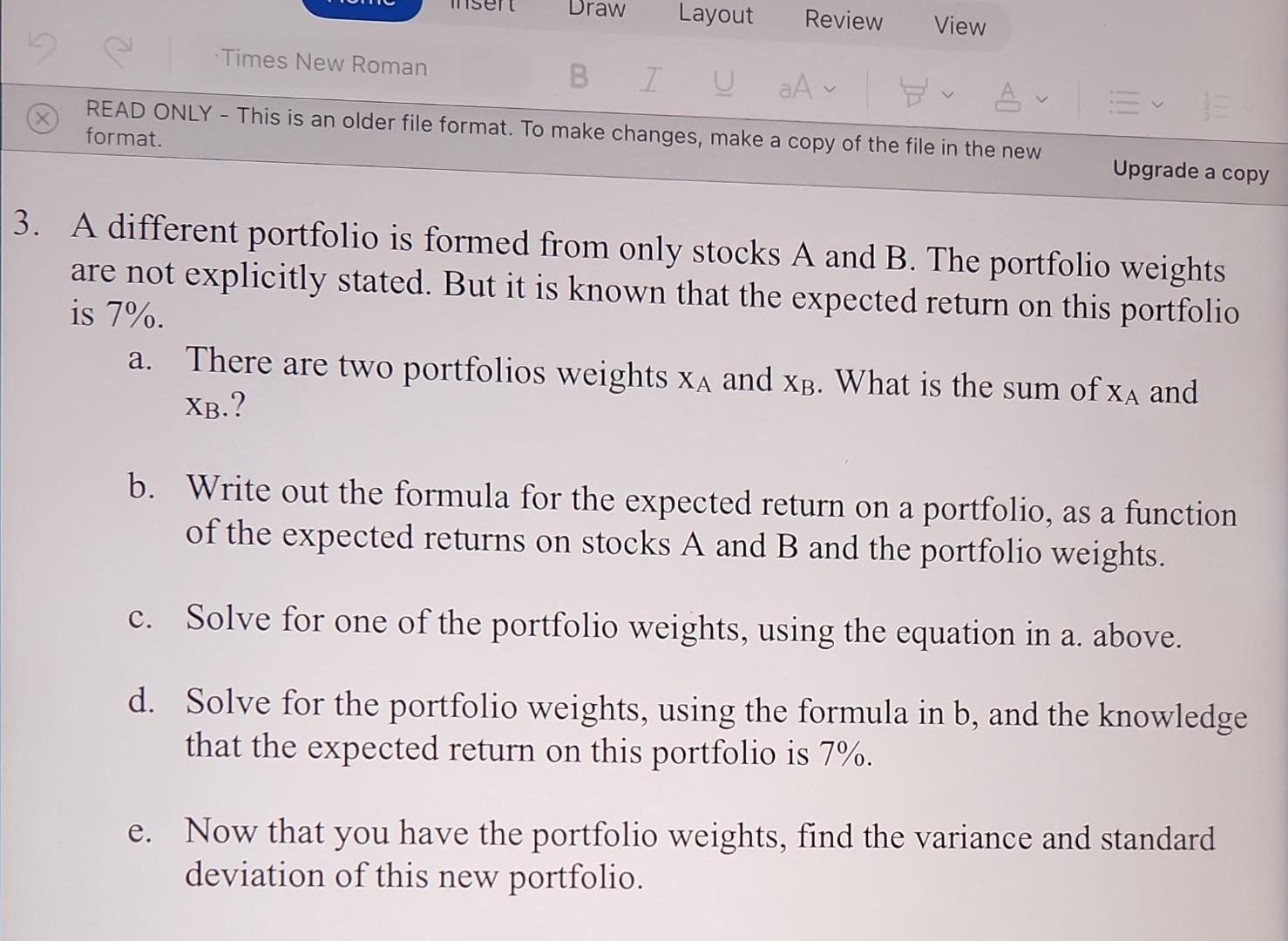 Solved (8) READ ONLY - This is an older file format. To make | Chegg.com