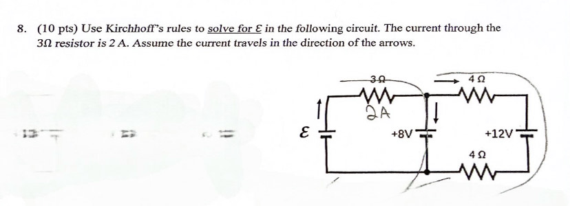 Solved Use Kirchhoff's rules to solve for ε ﻿in the | Chegg.com