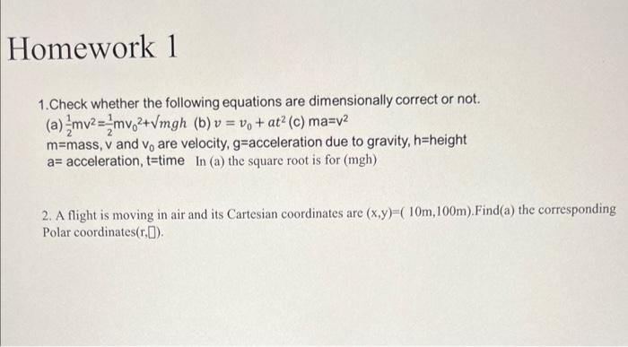 Solved Part 1. Check whether the following equations are | Chegg.com