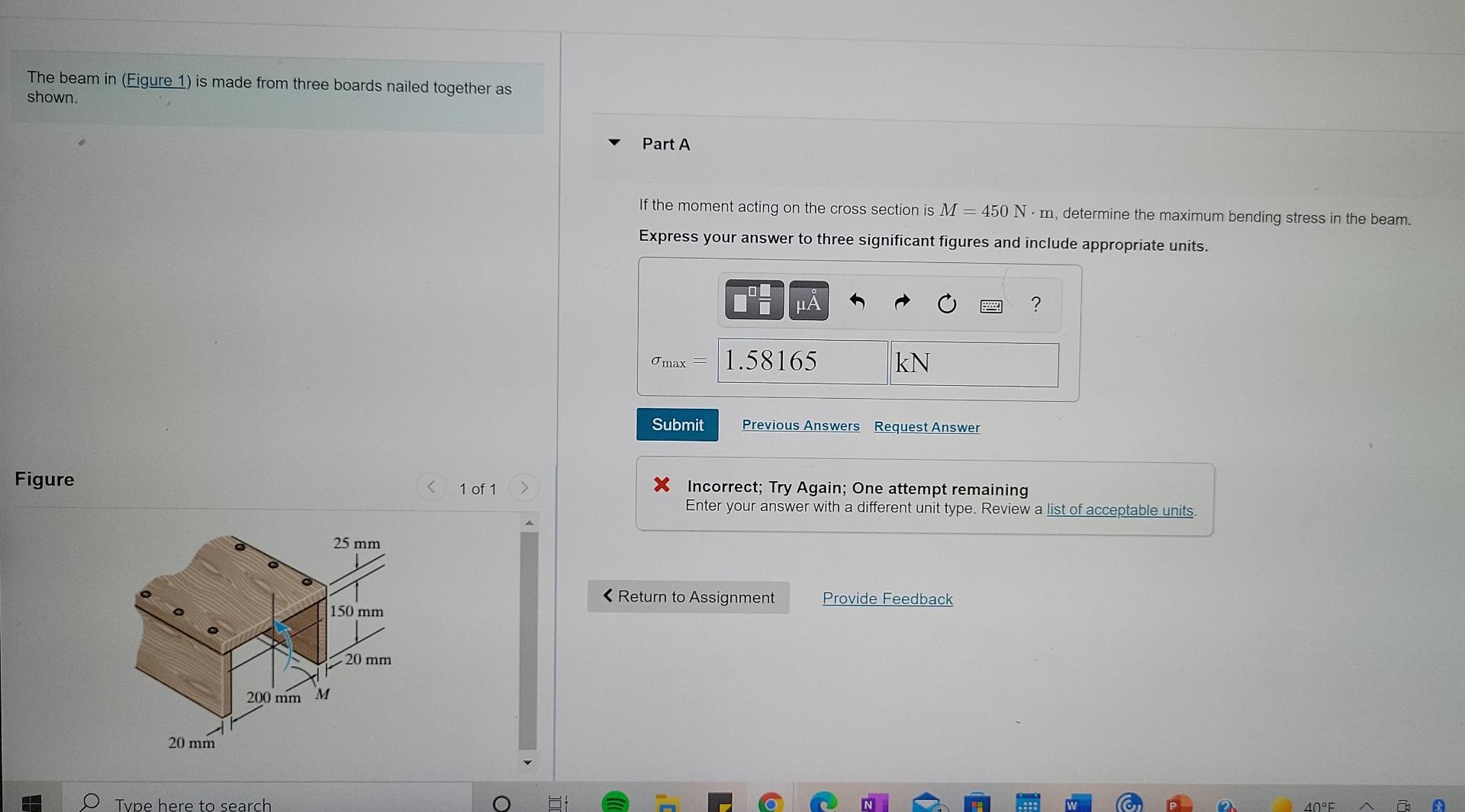 Solved The beam in (Figure 1) is made from three boards | Chegg.com