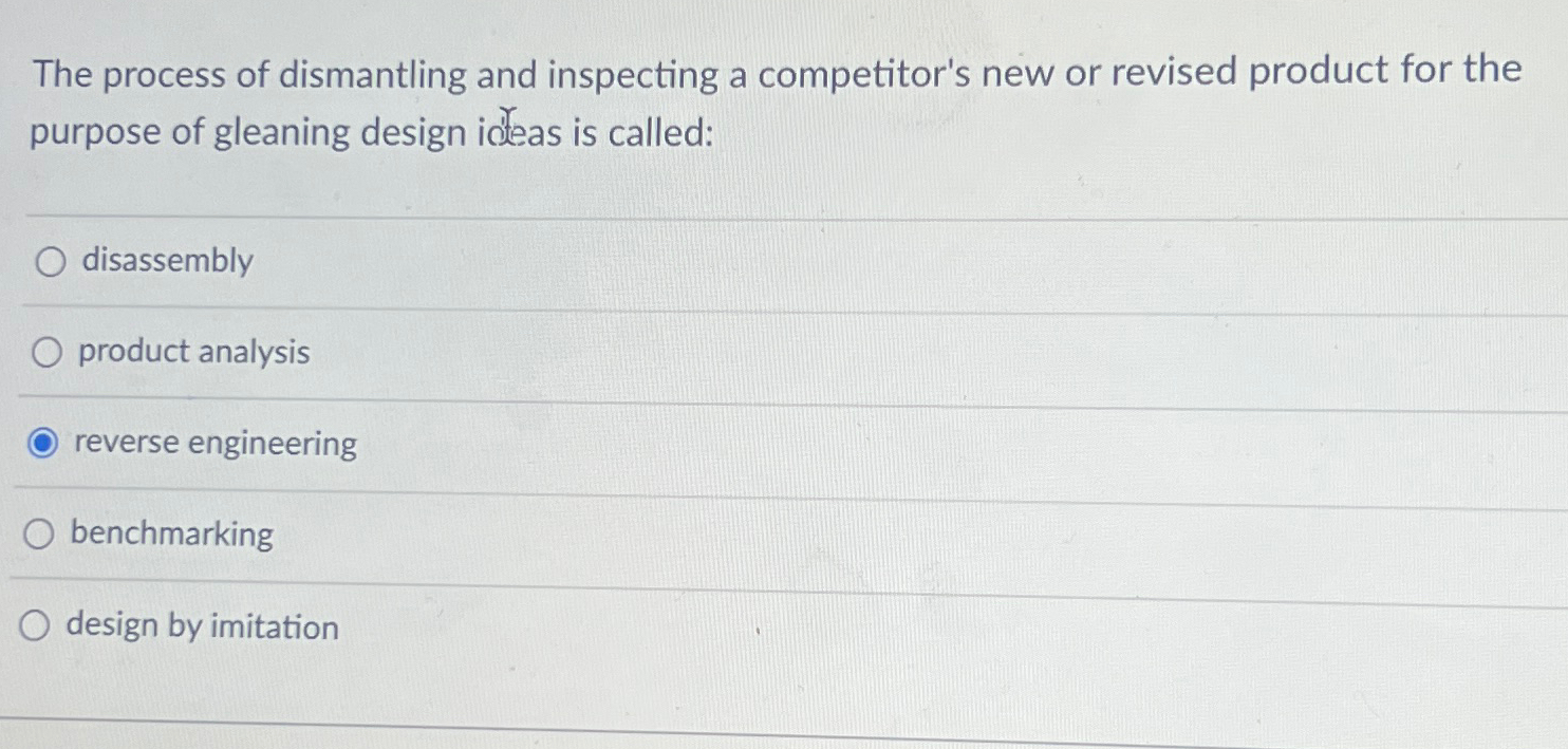 Solved The process of dismantling and inspecting a | Chegg.com