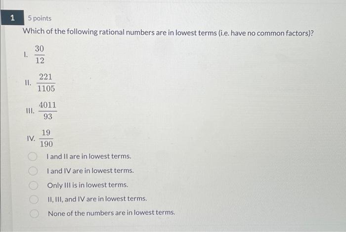 Which of the following rational numbers are in lowest | Chegg.com