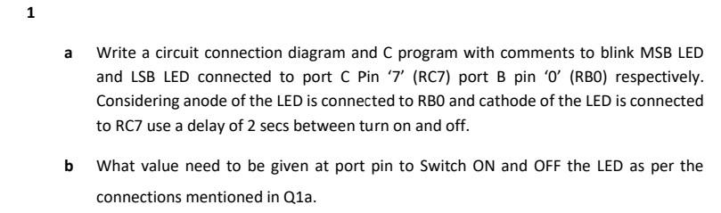 Solved 1 a Write a circuit connection diagram and C program | Chegg.com