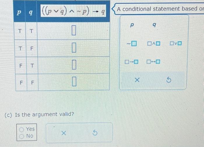 Solved (c) Is the argument valid? | Chegg.com
