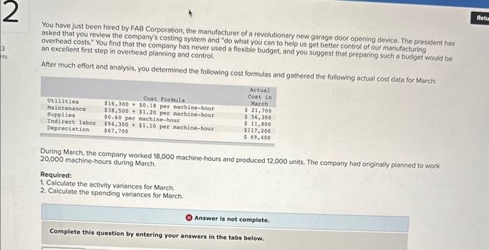 Solved you have just been hired by FAB corporation, the | Chegg.com