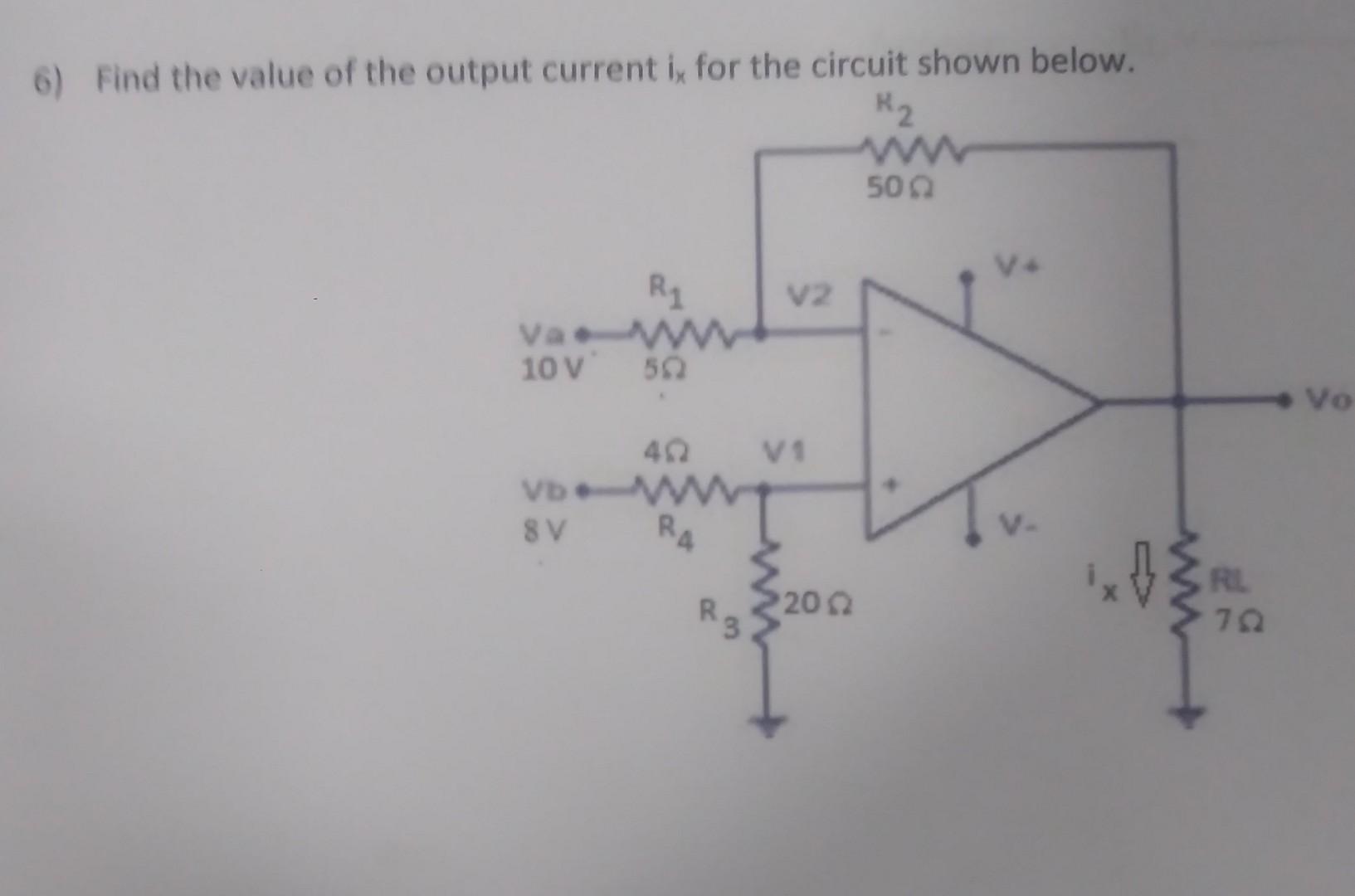 Solved find the value of the output current Ix for the | Chegg.com