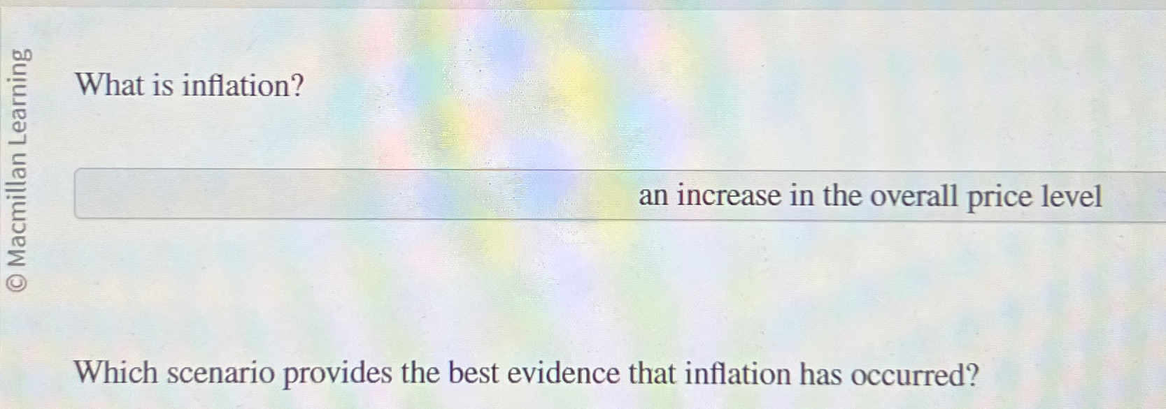 Solved What is inflation?an increase in the overall price | Chegg.com