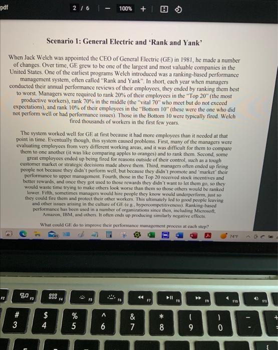 Solved Scenario 1: General Electric and 'Rank and Yank' When | Chegg.com