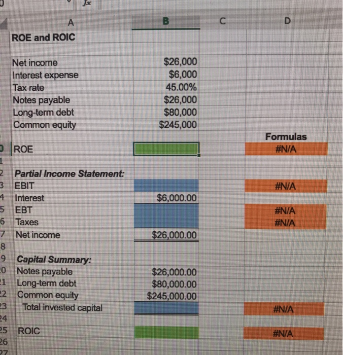 Solved Excel Online Structured Activity: ROE and ROIC Baker | Chegg.com