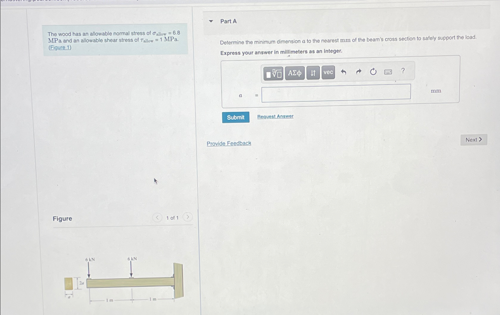 Solved The wood has an allowable normal stress of | Chegg.com