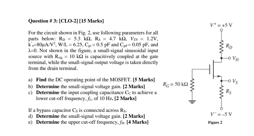 Solved Question # 3: [CLO-2] [15 ﻿Marks]For the circuit | Chegg.com