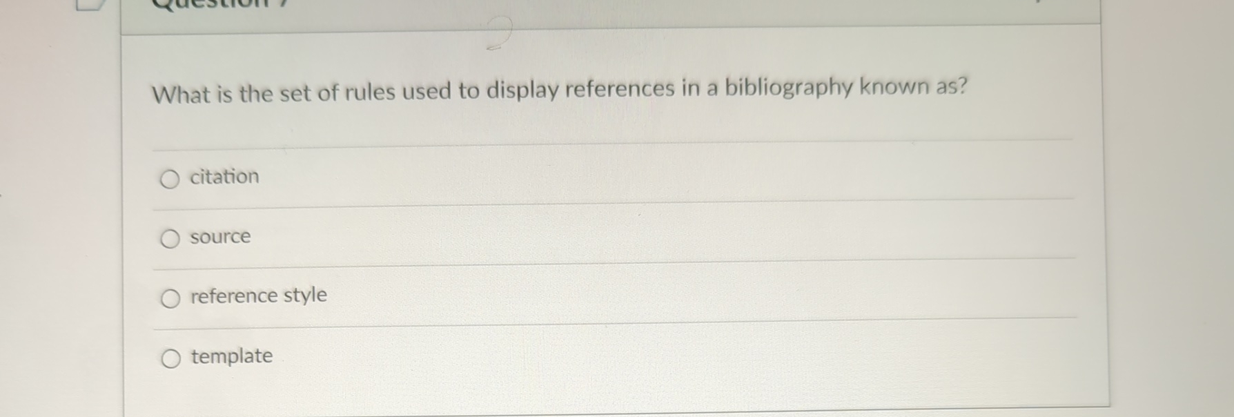 Solved What is the set of rules used to display references | Chegg.com