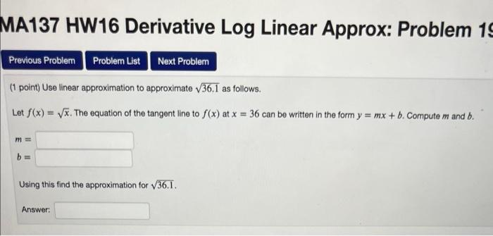 Solved AA137 HW16 Derivative Log Linear Approx: Problem 1 (1 | Chegg.com