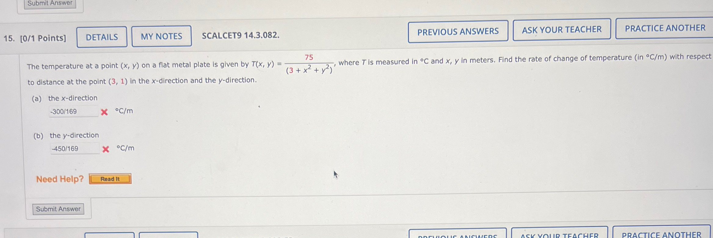 Solved Submit Answer15. [0/1 ﻿Points]SCALCET9 14.3.082.The | Chegg.com