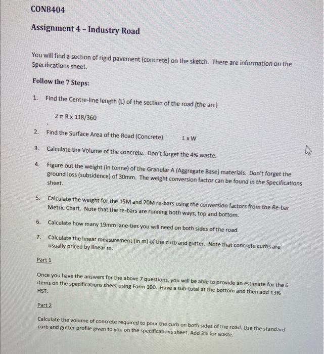 Solved ESTIMATE SUMMARY FORN 100CON8404 Assignment 4 - | Chegg.com