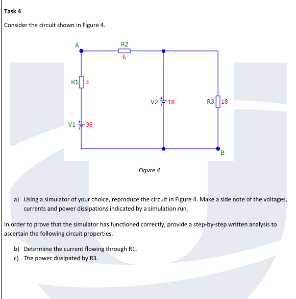 Solved Task 4Consider the circuit shown in Figure 4.Figure | Chegg.com