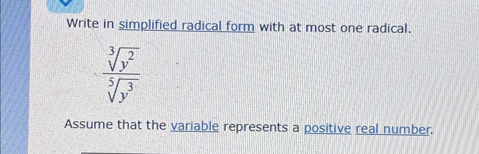 Solved Write in simplified radical form with at most one | Chegg.com