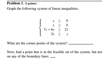 Solved Problem 1. (2 ﻿points)Graph the following system of | Chegg.com